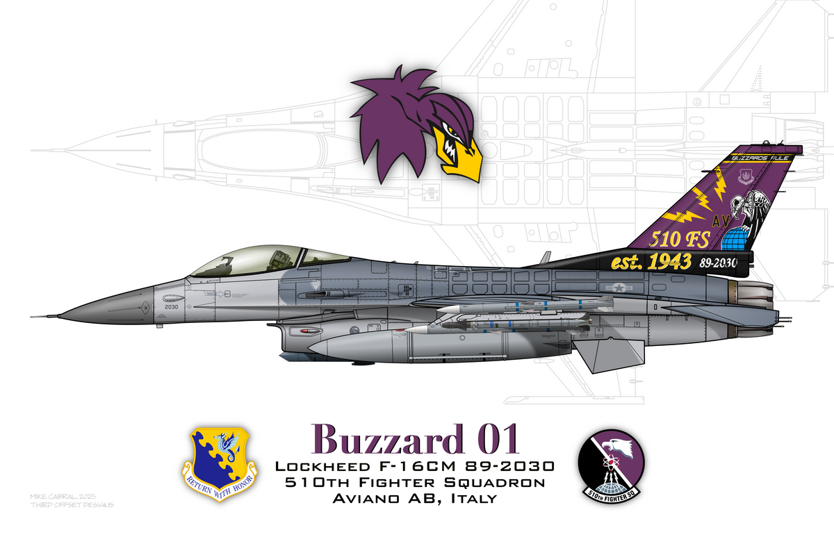 510th Fighter Squadron - "Buzzard 01" - Aviano AB – Third Offset Designs